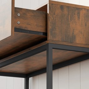 HOMCOM Konzolový stolek, předsíňový stolek s zásuvkou, průmyslový design, do předsíně nebo obývacího pokoje, 80x30x76 cm, černá