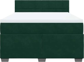 Box spring postel s matrací tmavě zelená 140x200 cm samet 3286339