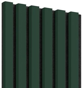 Akustické panely - lamely na černé plsti - Lahvově zelená