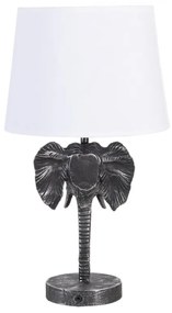 Stříbrno bílá stolní lampa s hlavou slona – 25x25x41 cm