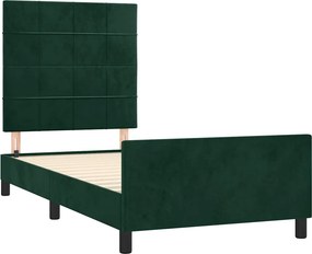 Rám postele bez matrace tmavě zelená 90 x 190 cm samet 3125730