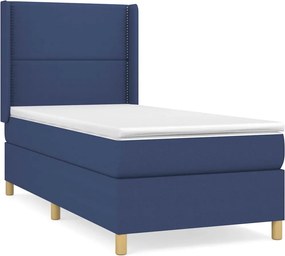 Box spring postel s matrací modrá 100 x 200 cm textil 3131895