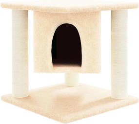 Škrabadlo pro kočky se sisalovými sloupky krémové 37 cm 171654