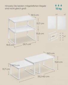 Set 4 kuchyňských polic KCS027W01