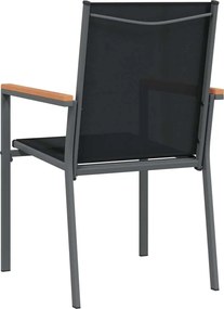 vidaXL Zahradní židle 4 ks černé 55 x 61,5 x 90 cm textilen a ocel [3187085]