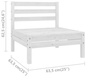 vidaXL Marketos Zahradní středové pohovky 4 ks bílé masivní borové dřevo
