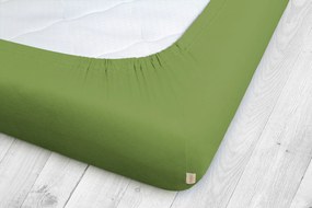 Jersey prostěradlo tmavě zelené na výšku matrace do 30 cm Velikost: 220 x 200