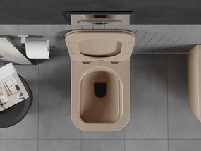 Mexen Teo Rimless, závěsná wc mísa 51x34,5x34 cm se sedátkem s pomalým dopadem z duroplastu, cappuccino matná, 30854064