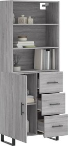 Skříň highboard šedá sonoma 69,5 x 34 x 180 cm kompozitní dřevo 3189475