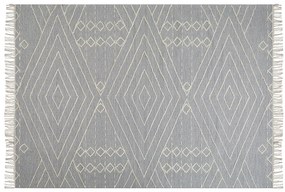 Bavlněný koberec 160 x 230 cm šedý/bílý KHENIFRA Beliani