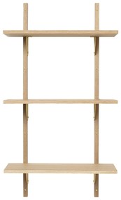 FERM LIVING Police Sector Tripple, Narrow, Natural Oak, Mosaz