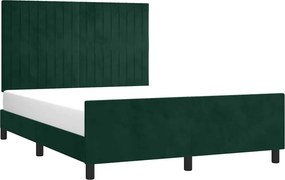 Rám postele bez matrace tmavě zelená 140 x 190 cm samet 3125876
