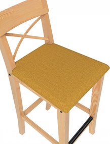 Potah na barovou židli Ingolf s čalouněným sedákem barva žlutá látka pletený vzor