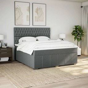 Box spring postel s matrací tmavě šedá 180x200 cm textil 3294055