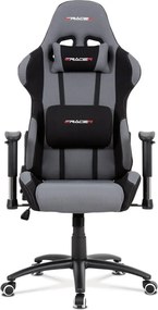Kancelářská židle houpací mech., kovový kříž, šedá látka – opěrák 90°–180° Šedá