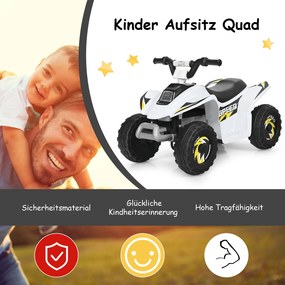 Costway 6 V baterie Quad Mini Quad pro batolata – 73 × 40 × 44,5 cm, bílý