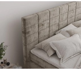 Světle hnědá boxspring postel s úložným prostorem 200x200 cm Ava – Maison de Rêve
