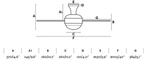 FARO MINI UFO 33455 40“ matný nikl/šedá/javor Reverzní stropní ventilátor