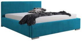 Eka Čalouněná postel Shadow - Kronos 140x200 cm Barva látky: Azurová (13), Úložný prostor: Bez úložného prostoru