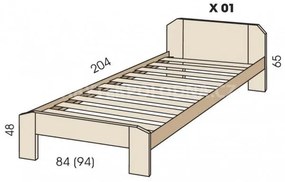 Dětská postel JIM 5 X 01