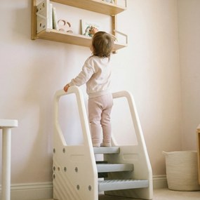 AIYAPLAY stolička se 3 stupínky, výškově nastavitelná dětská koupelnová stolička, WC stolička s protiskluzem, koupelnová stolička pro děti od 2 do 5 …
