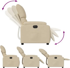 Elektrické polohovací křeslo krémové textil 3204809