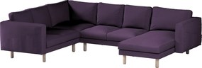 Potah na pohovku IKEA Norsborg rohová, 5-místná se šezlongem barva fialová látka pletený vzor