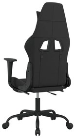 Masážní herní židle s podnožkou černá a světle šedá textil,  345481