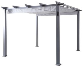 Sunfun Kreta Pergola se shrnovací látkovou střechou, půdorysný rozměr: 3,33 × 3,18 m, výška: 2,35 m, černá, antracit