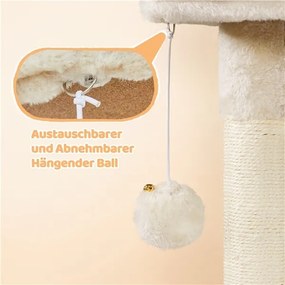 Škrabadlo pro kočky Yaheetech – béžová, 49,5 cm (délka) × 34,5 cm (šířka) × 86,5 cm (výška) (267321128287)