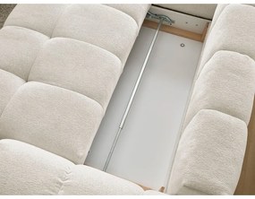 Bílá žinylková rozkládací/s úložným prostorem rohová pohovka (levý roh/do L) Everest – Bobochic Paris