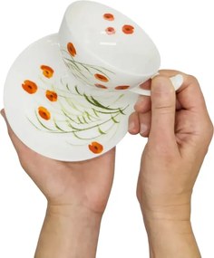 Porcelánový šálek s podšálkem Caprice, 180 ml – Fine Bone China, elegantní design