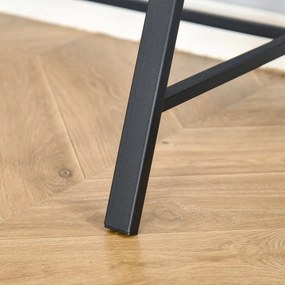 Stůl HOMCOM Počítačový stůl s úložným prostorem a otvorem na kabely, kovový ořech, 84x45x85cm, ideální pro domácí kancelář a pracovnu | Aosom.de