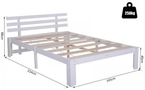 Goleto dřevěná postel z masivní borovice 140 x 200 cm | bílá