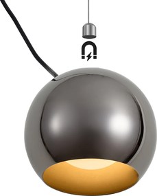 Design hanglamp donker chroom voor railsysteem 1-fase - Slimline Sara