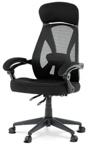 Autronic Kancelářská židle Kancelářská židle, potah černá látka a černá síťovina MESH, PC mech. s aretací (KA-Y309 BK)