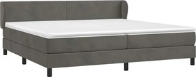 Box spring postel s matrací tmavě šedá 200x200 cm samet 3127392