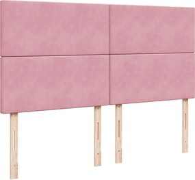Box spring postel s matrací růžová 200x200 cm samet 3293301