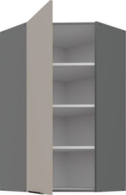 ARIA ta | horní kuchyňská skříňka 60x60 GN-108 1F (45°) rohová s policemi | 60x60 cm | EXTRA VYSOKÁ | antracit/béžová