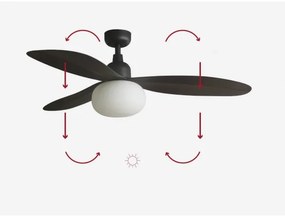 FARO 34301-11L - Str. ventilátor PALMA 1xE27/15W/230V hnědá pr. 129 cm IP44 + DO