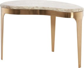 Konferenční stolek s mramorovou deskou v bronzové barvě/taupe 39x65 cm Giulio – Light &amp; Living
