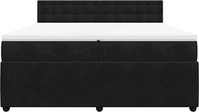Box spring postel s matrací černá 200x200 cm samet 3290144