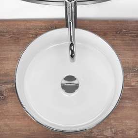 Rea Sami Brush Silver, umyvadlo na desku 360x360x115 mm, stříbrná-bílá, REA-U3304