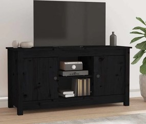 vidaXL TV skříňka 103 x 36,5 x 52 cm masivní borové dřevo [814585] Barva: Černá