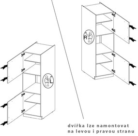 Kuchyňská linka LUNA bb | 285x155 cm | PREMIUM BOX zásuvky | UNI dvířka | bílá mat