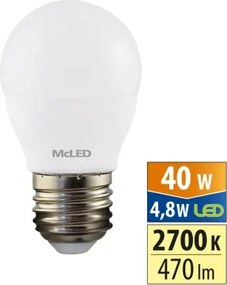 LED žárovka E27 McLED 4,8W (40W) teplá bílá (2700K) ML-324.033.87.0