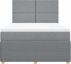 Box spring postel s matrací světle šedá 140 x 190 cm textil 3294344