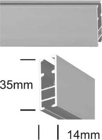 URBÁNEK Tyč s drážkou SQ satin stříbrná - 240 cm