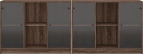 vidaXL Knihovna s dvířky 204 x 37 x 75 cm kompozitní dřevo [3206537] Barva: šedá sonoma