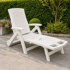 Zahradní lehátko ZIRCONE, 72×195×101 cm, bílá I.P.A.E-Progarden